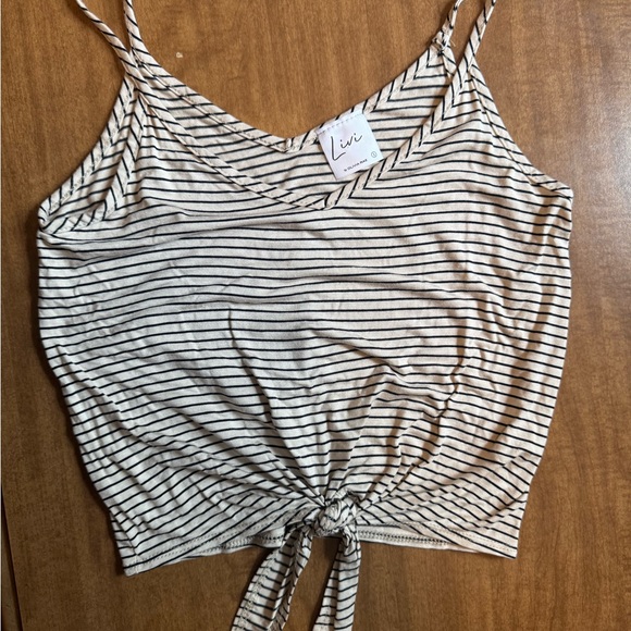 Olivia Rae | Tops | Olivia Rae Black And White Crop Tie Front Camisole ...